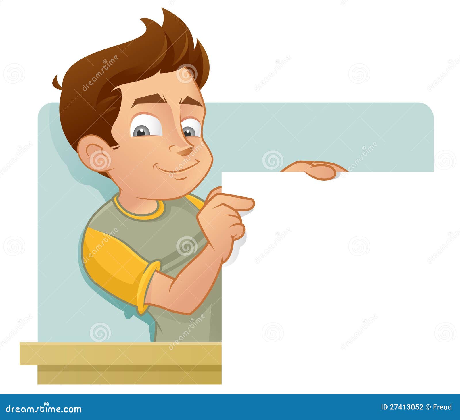 Boy with Banner stock illustration. Illustration of show - 27413052