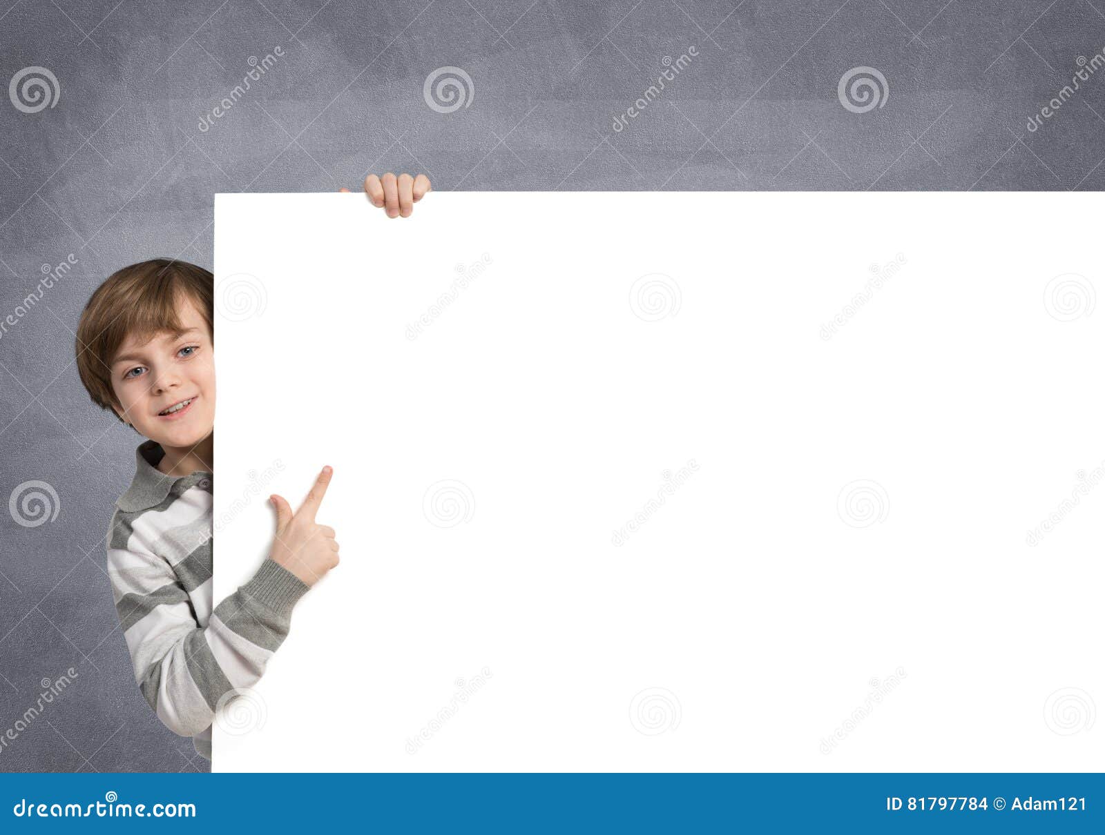 Boy with banner stock photo. Image of paper, business - 81797784