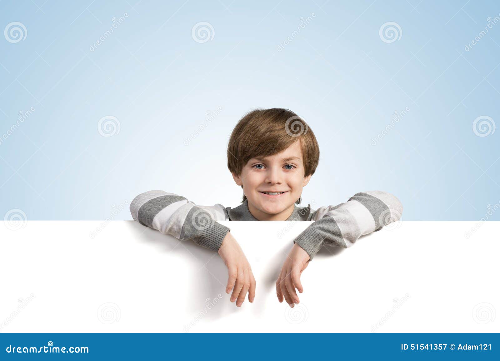 Boy with banner stock image. Image of hold, looking, paper - 51541357