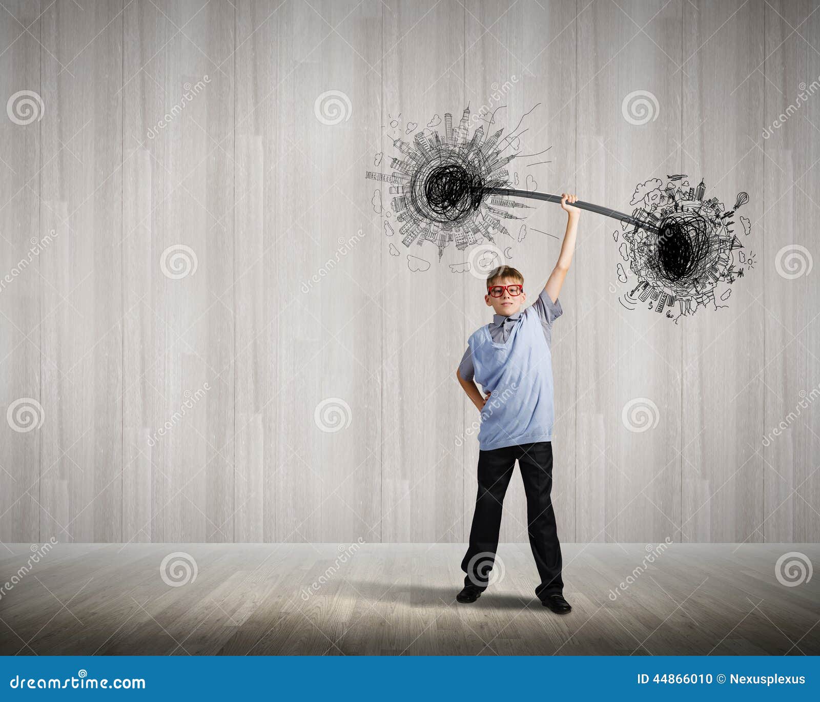 Boy with barbell stock photo. Image of barbell, childhood - 44866010