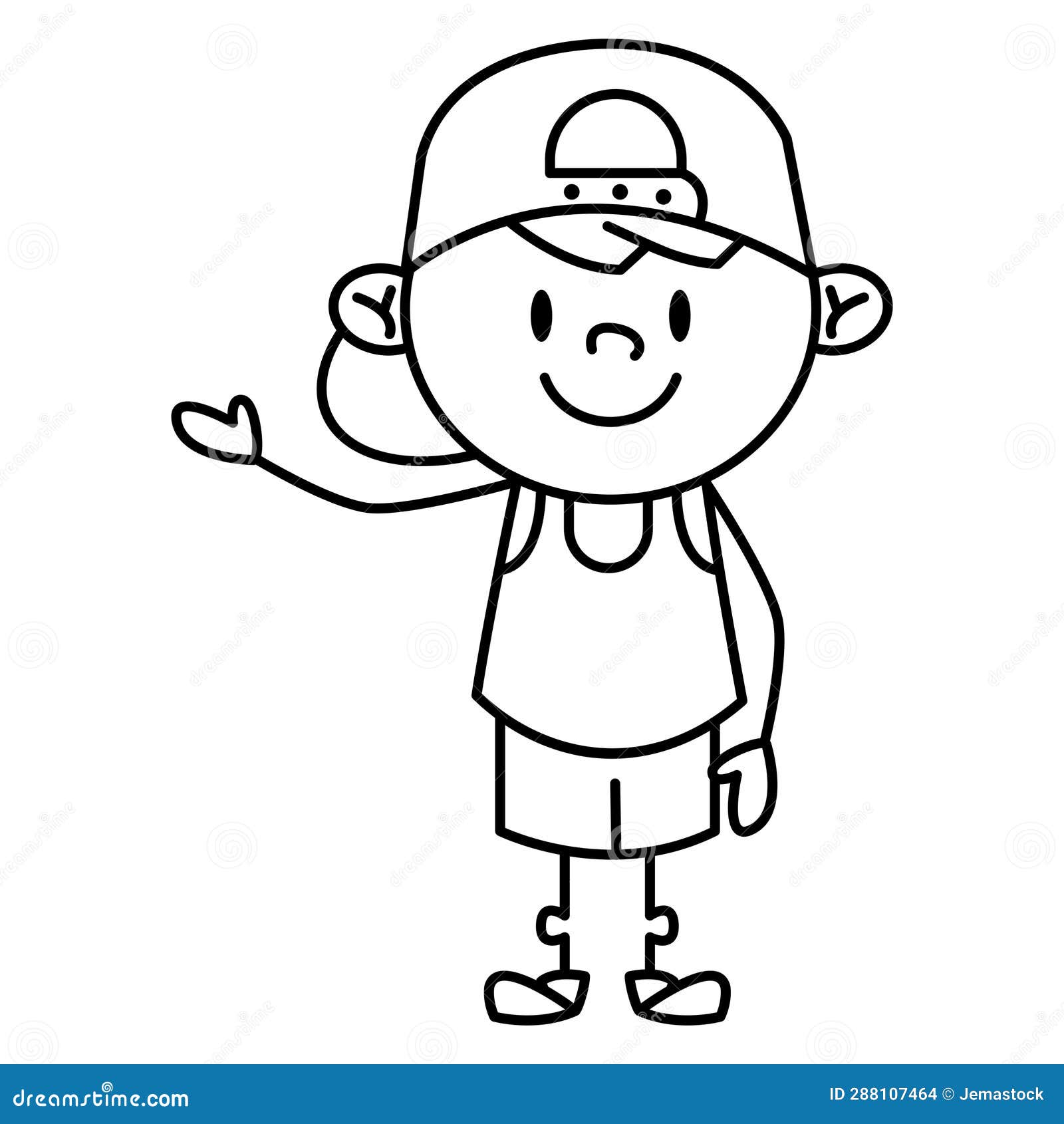 Boy with baseball cap stock illustration. Illustration of play - 288107464