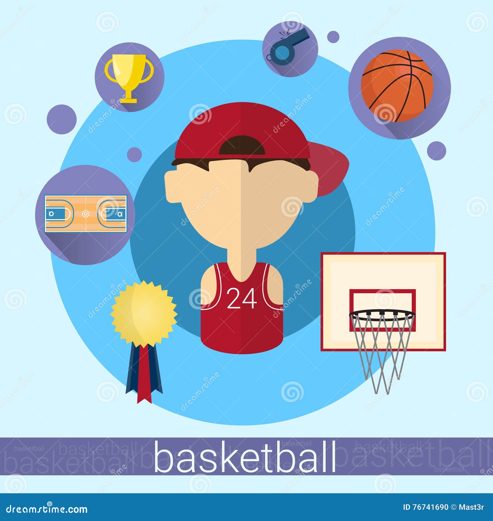 Boy Basketball Player Icon stock vector. Illustration of entertainment ...