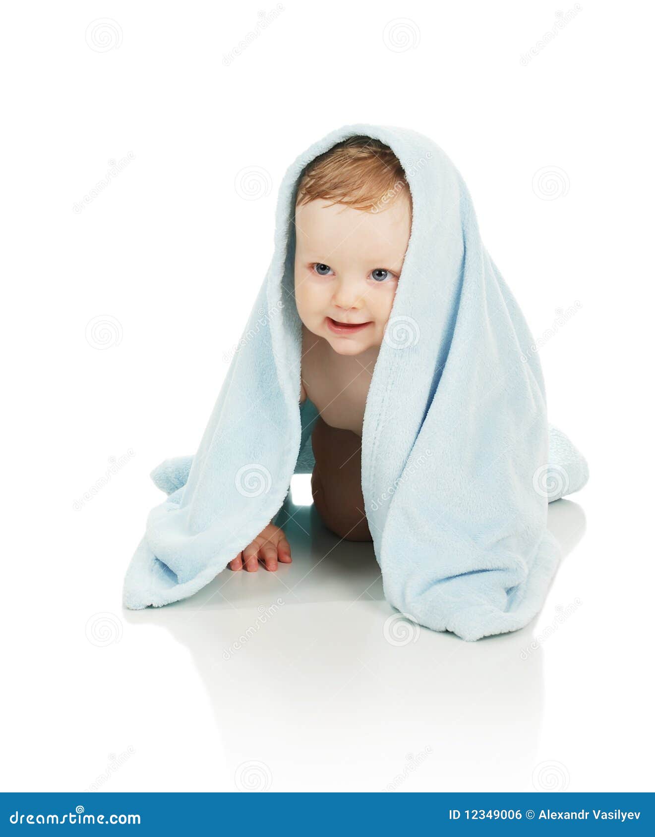The boy after bathing stock photo. Image of isolated - 12349006