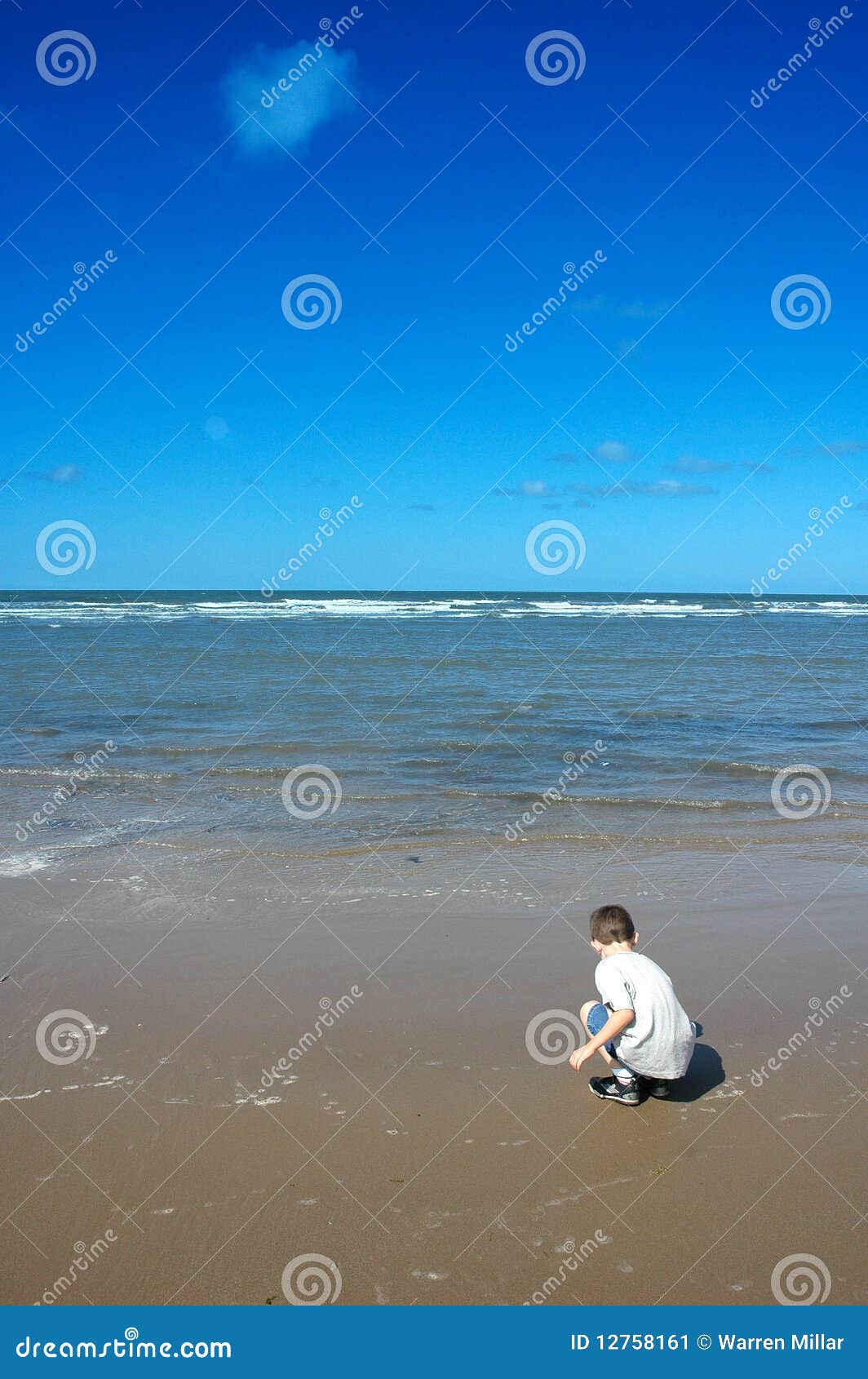 Boy on beach stock image. Image of coastal, nature, wave - 12758161