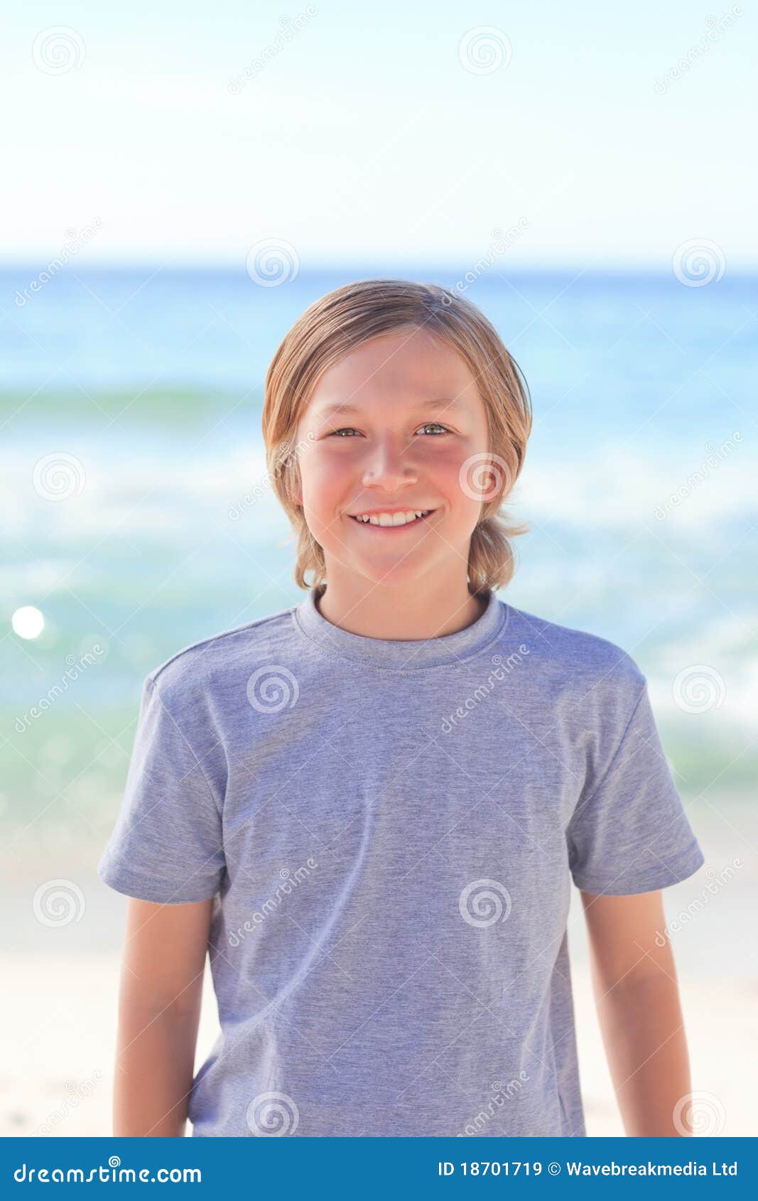 Boy at the beach stock image. Image of blue, male, mediterranean - 18701719