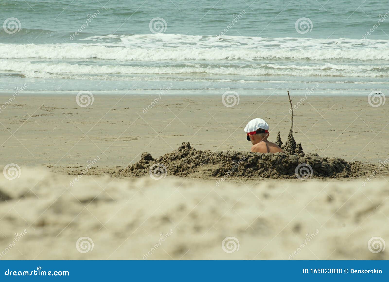 Sand fortress stock photo. Image of small, holding, enjoyment - 165023880