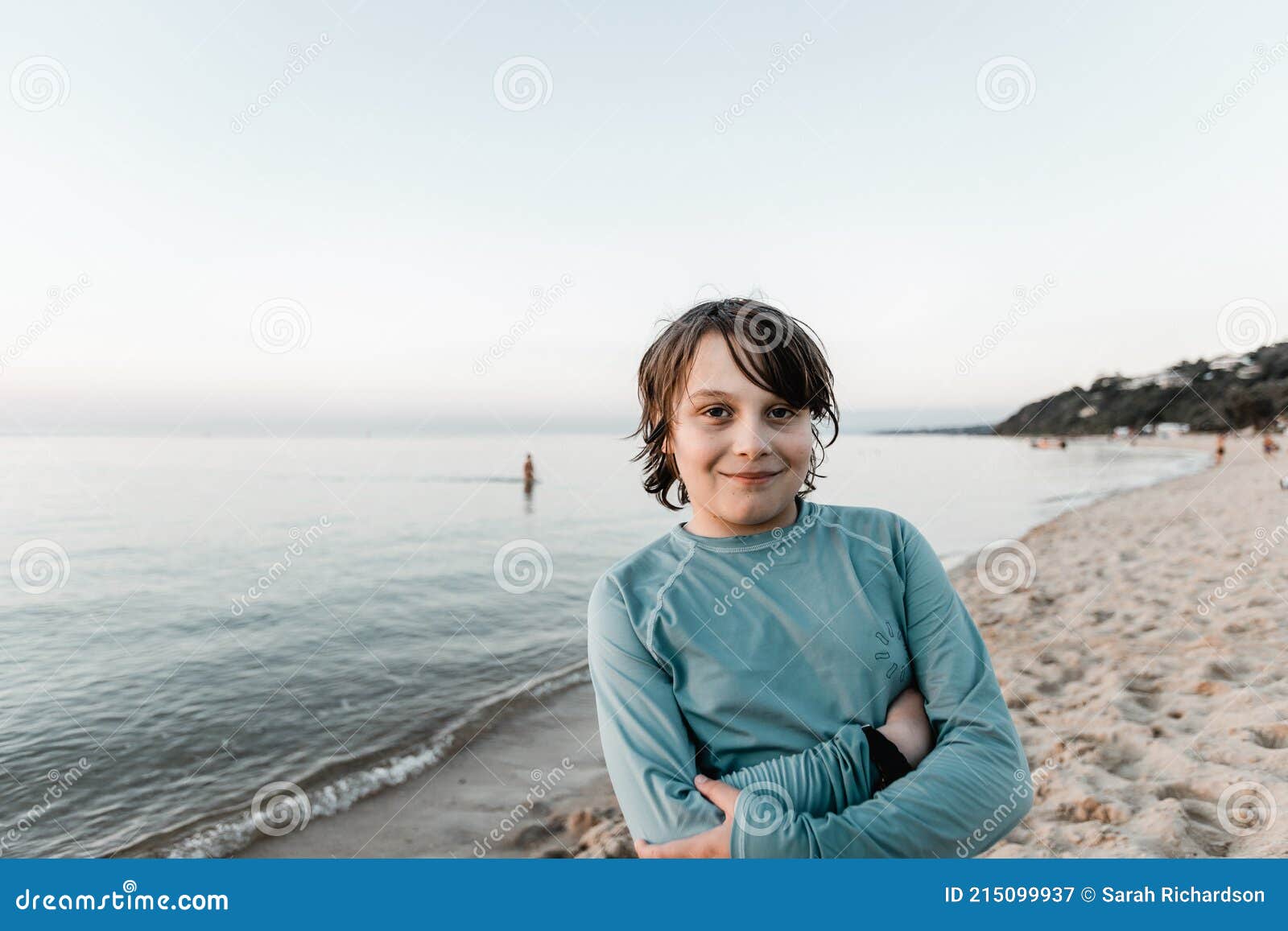 Boy at beach stock image. Image of camera, prevention - 215099937