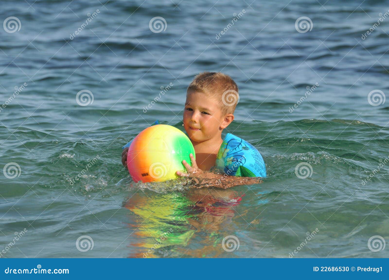 Boy on the Beach Playing with Ball Stock Photo - Image of dive, scuba ...