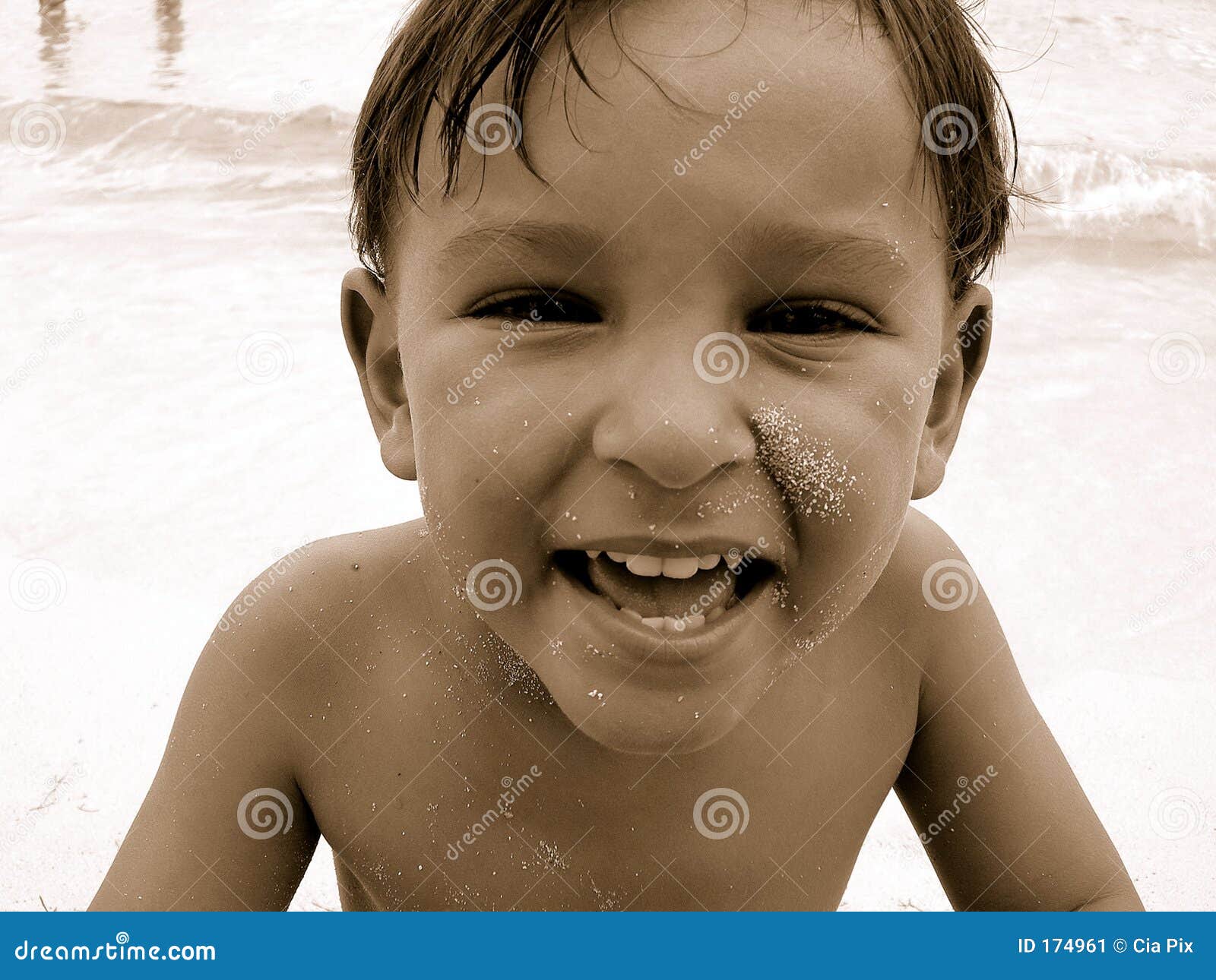 Boy On Beach Smiling Picture. Image: 174961