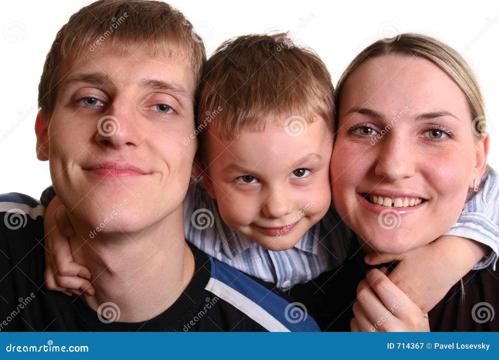 Boy behind parents stock image. Image of female, front - 714367