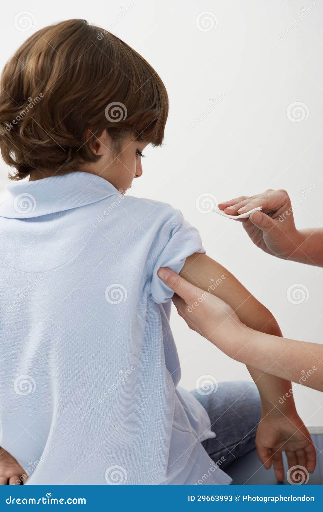 Boy Being Prepared To Receive Injection Stock Image - Image of patient ...