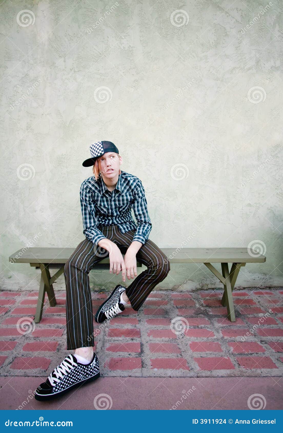 Boy on a bench stock photo. Image of model, chic, outside - 3911924