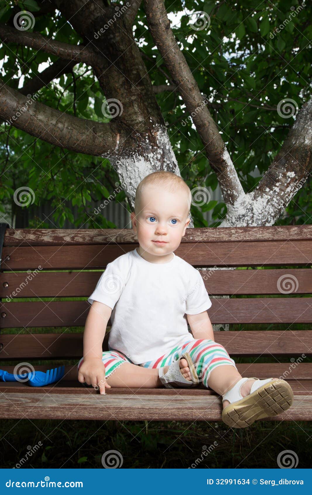 Boy on bench stock photo. Image of funny, beauty, person - 32991634