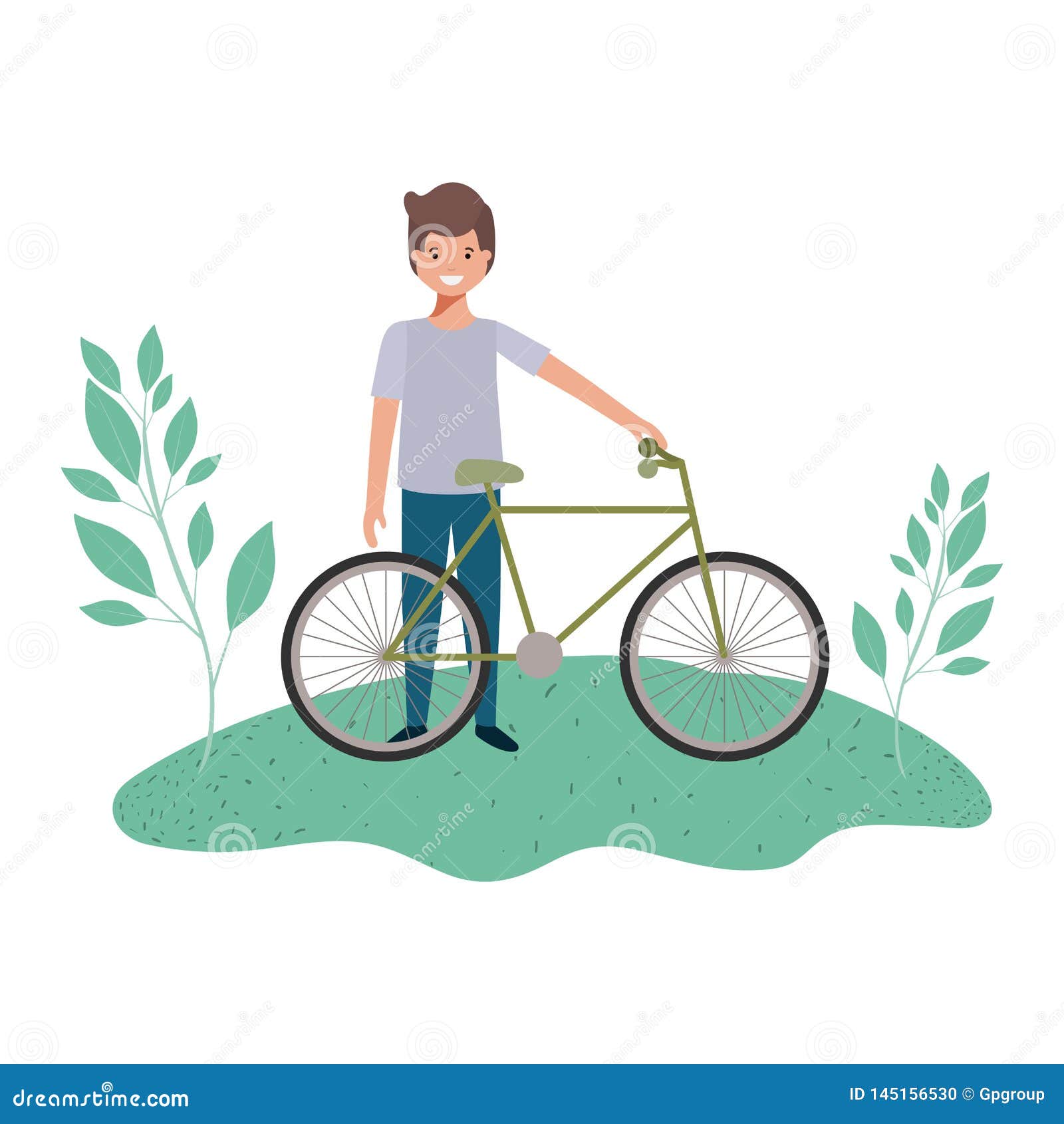 Boy with Bicycle Avatar Character Stock Vector - Illustration of design ...