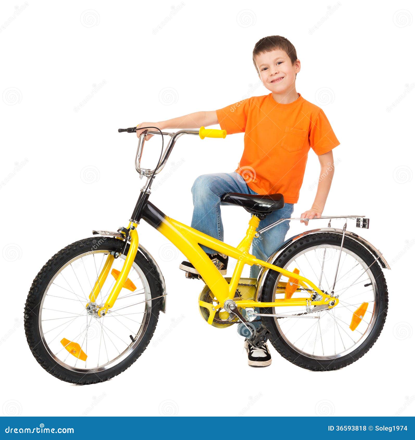 Boy on bicycle isolated stock photo. Image of cycle, childhood - 36593818