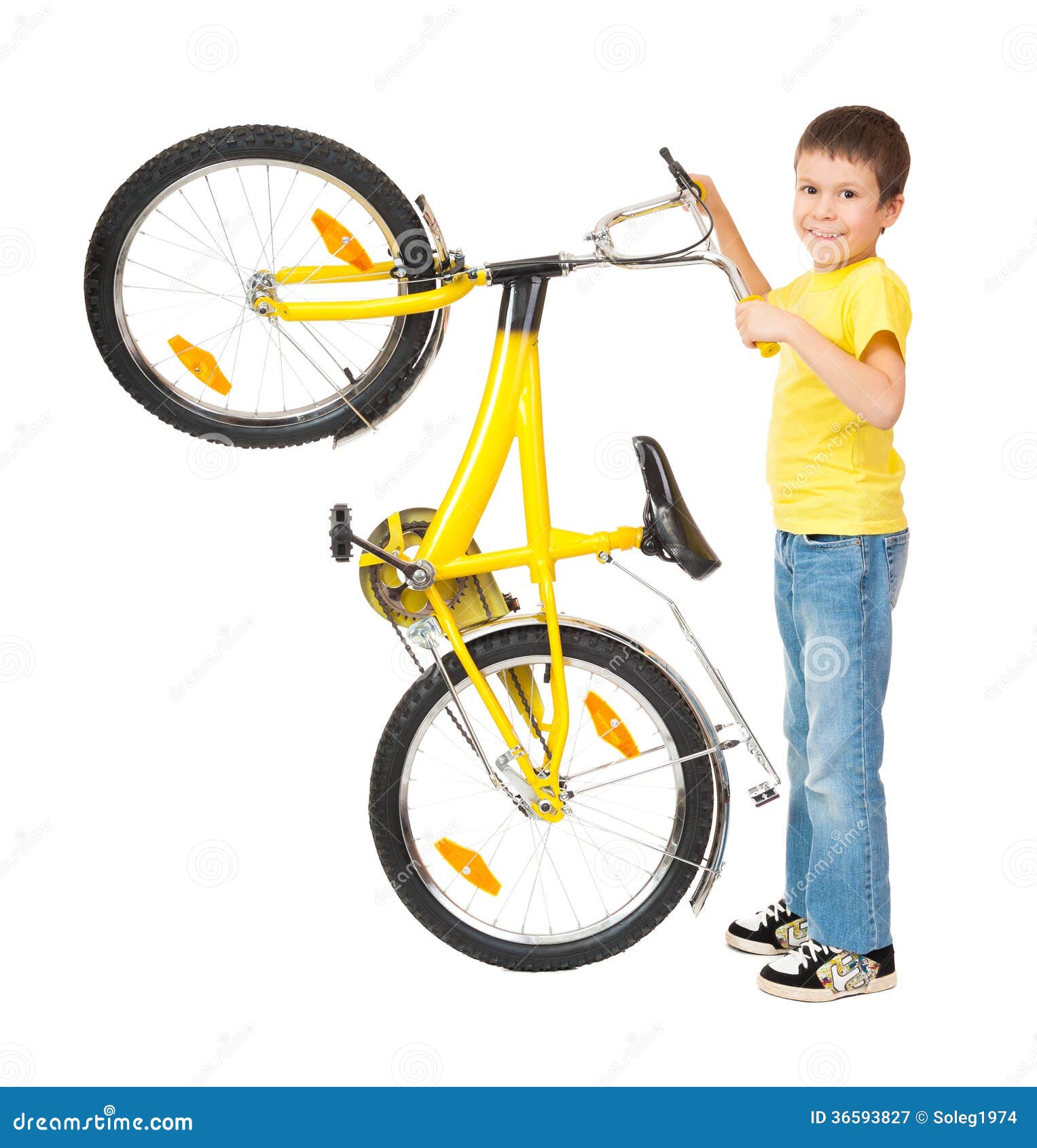 Boy on bicycle isolated stock image. Image of active - 36593827
