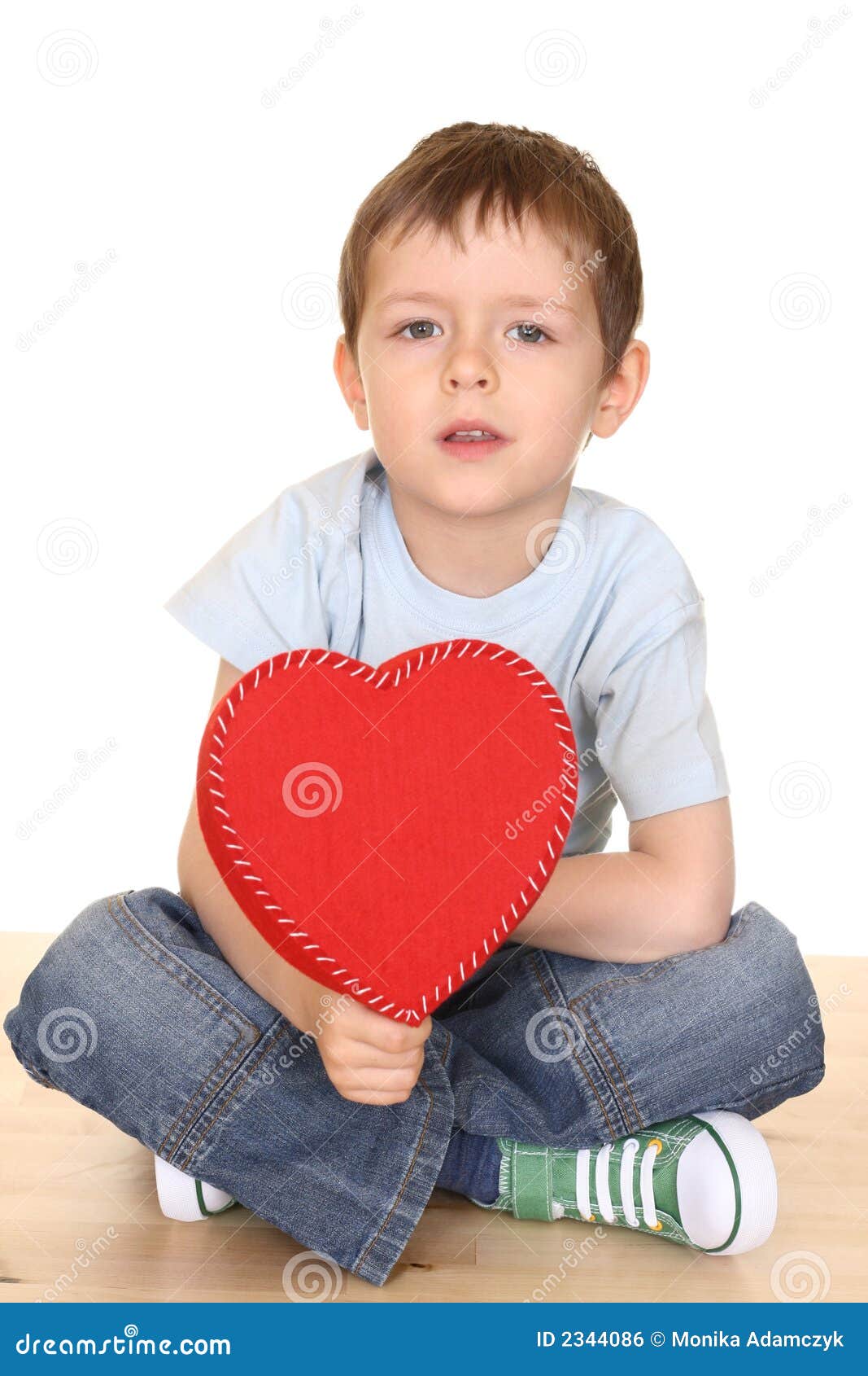Boy with big heart stock photo. Image of casual, jeans - 2344086