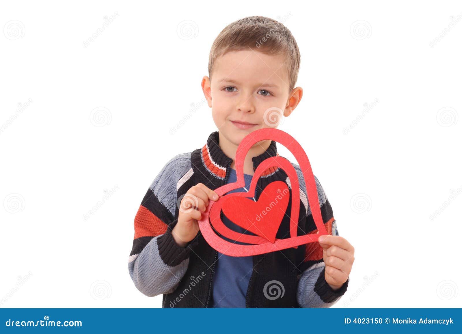 Boy with big heart stock photo. Image of happy, years - 4023150
