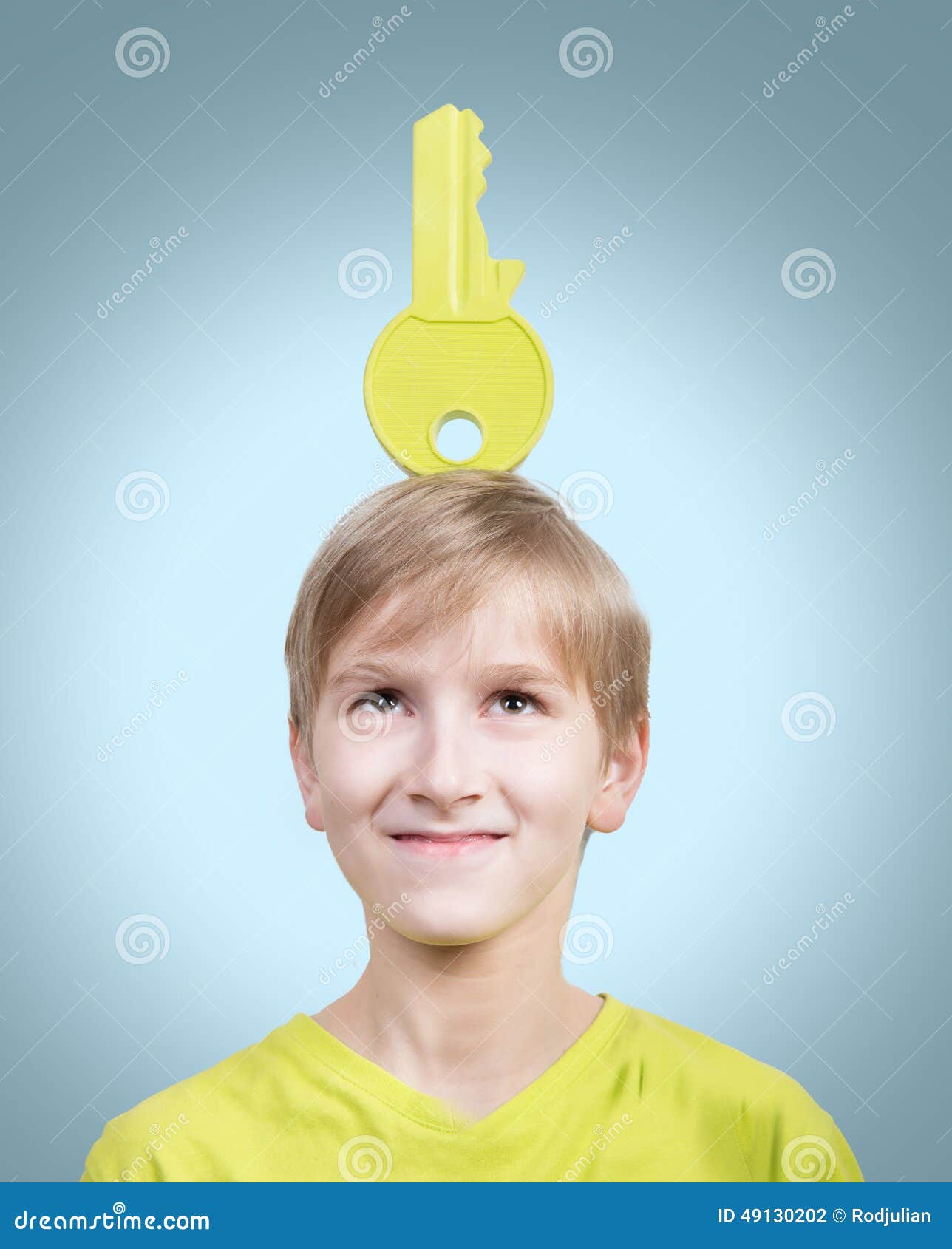 Boy with a big key stock photo. Image of access, answer - 49130202