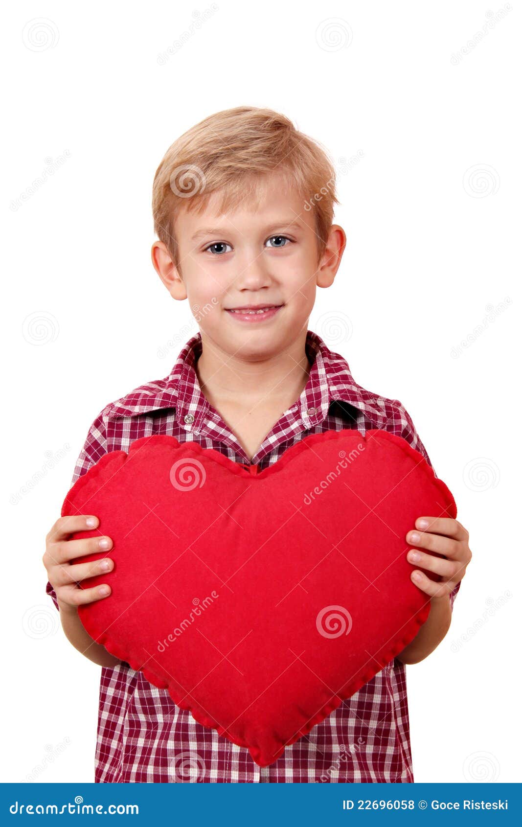 Boy with big red heart stock photo. Image of caucasian - 22696058