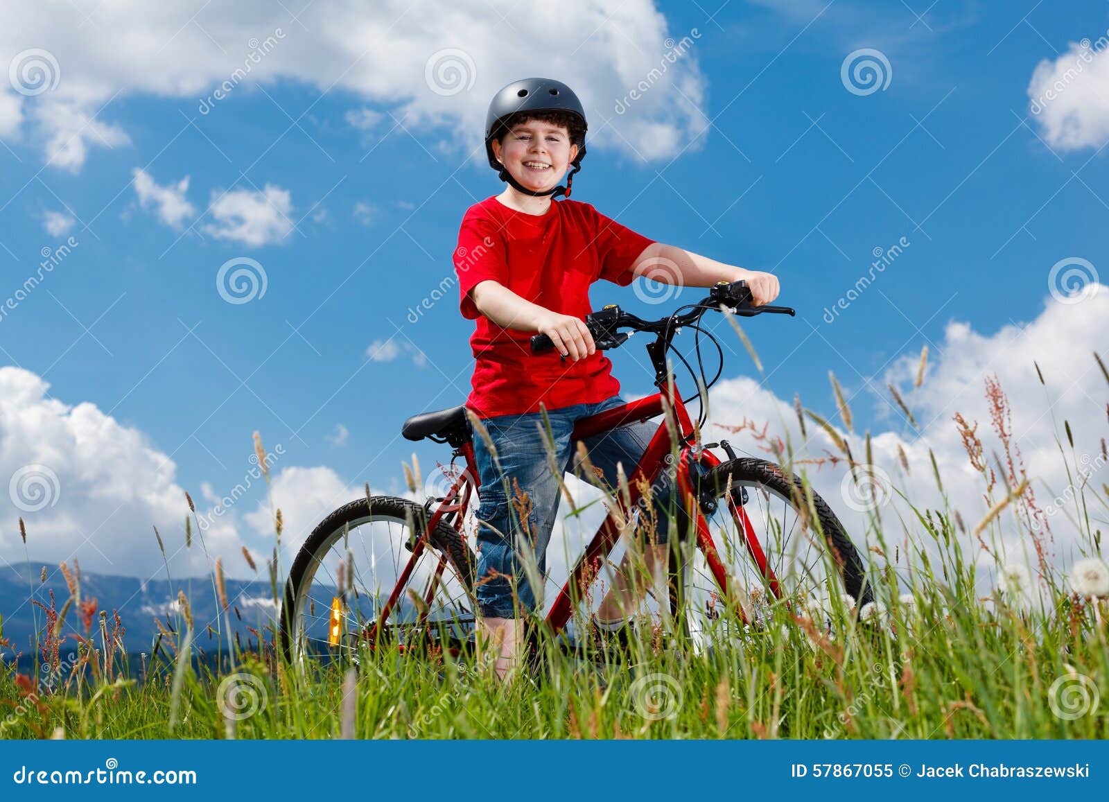 Boy biking stock image. Image of bicyclist, relaxation - 57867055