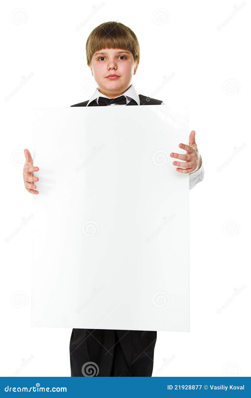 Boy with billboard stock image. Image of copy, isolated - 21928877