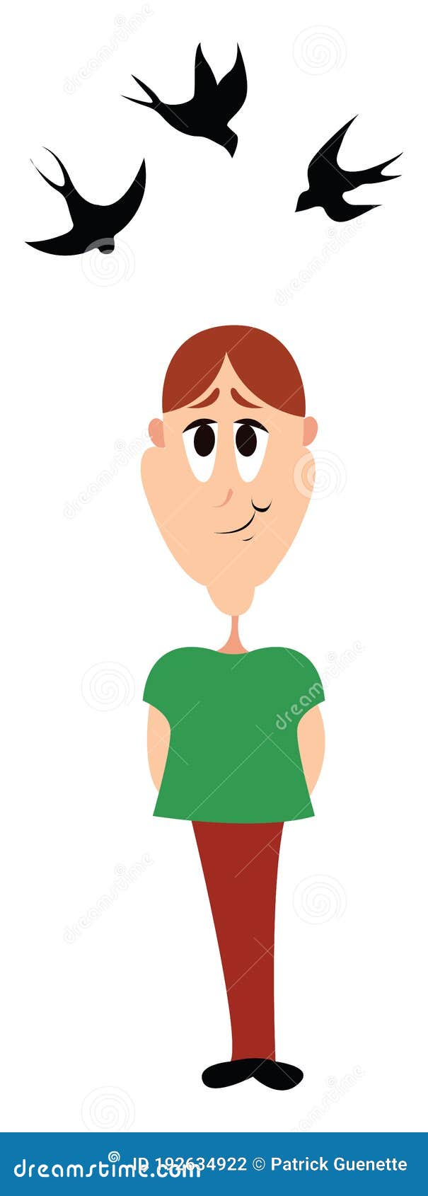 Boy and Birds, Illustration, Vector Stock Vector - Illustration of ...