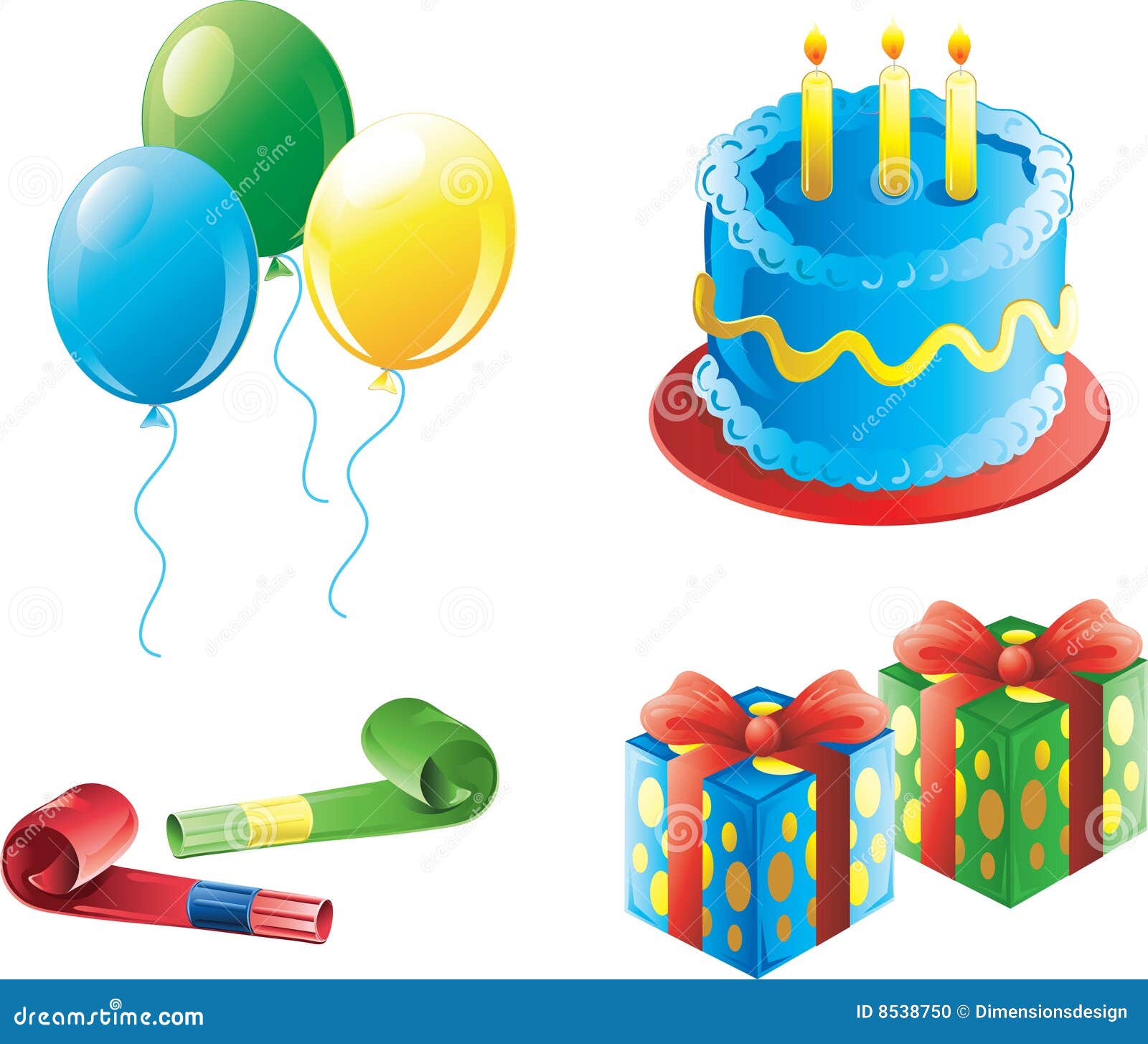 Boy birthday party icons stock vector. Illustration of holiday - 8538750