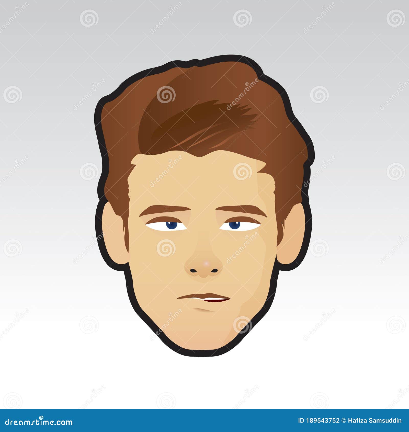 Boy Biting Bottom Lip. Vector Illustration Decorative Design Stock ...