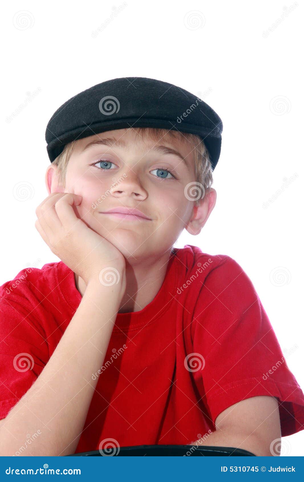 Boy in black cap stock image. Image of gazing, youth, eyes - 5310745