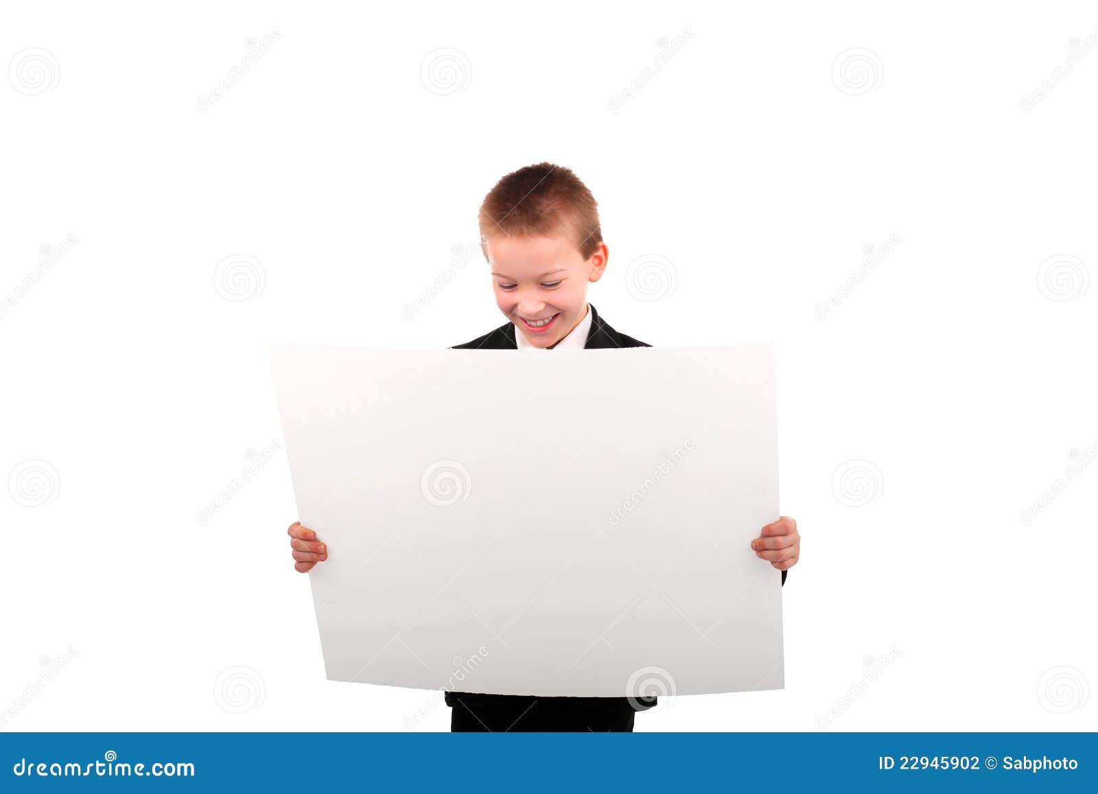 Boy with blank paper stock photo. Image of beautiful - 22945902