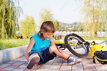 Boy with a bleeding injury stock photo. Image of little - 21245152