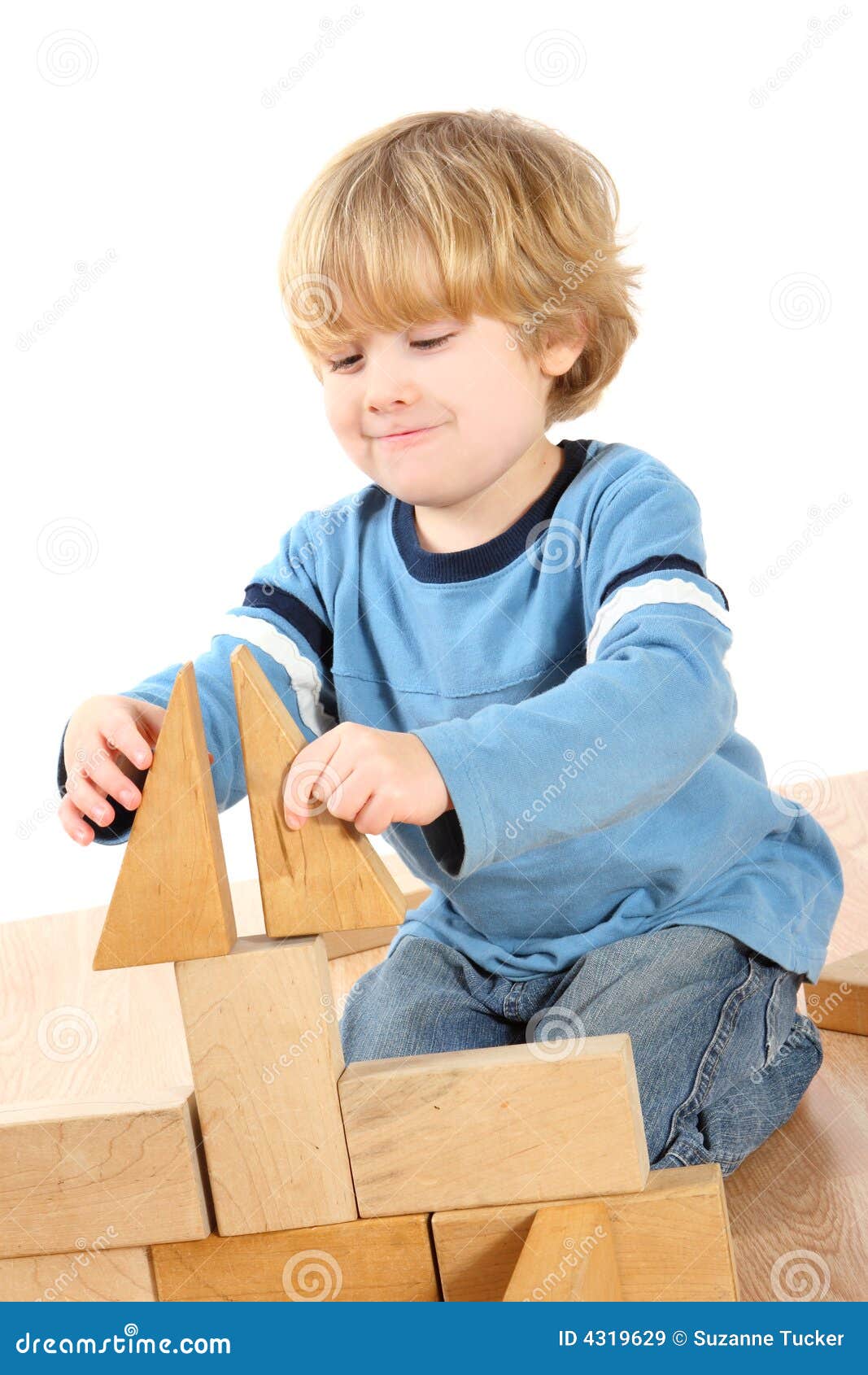 Boy with blocks stock image. Image of geometry, architecture - 4319629