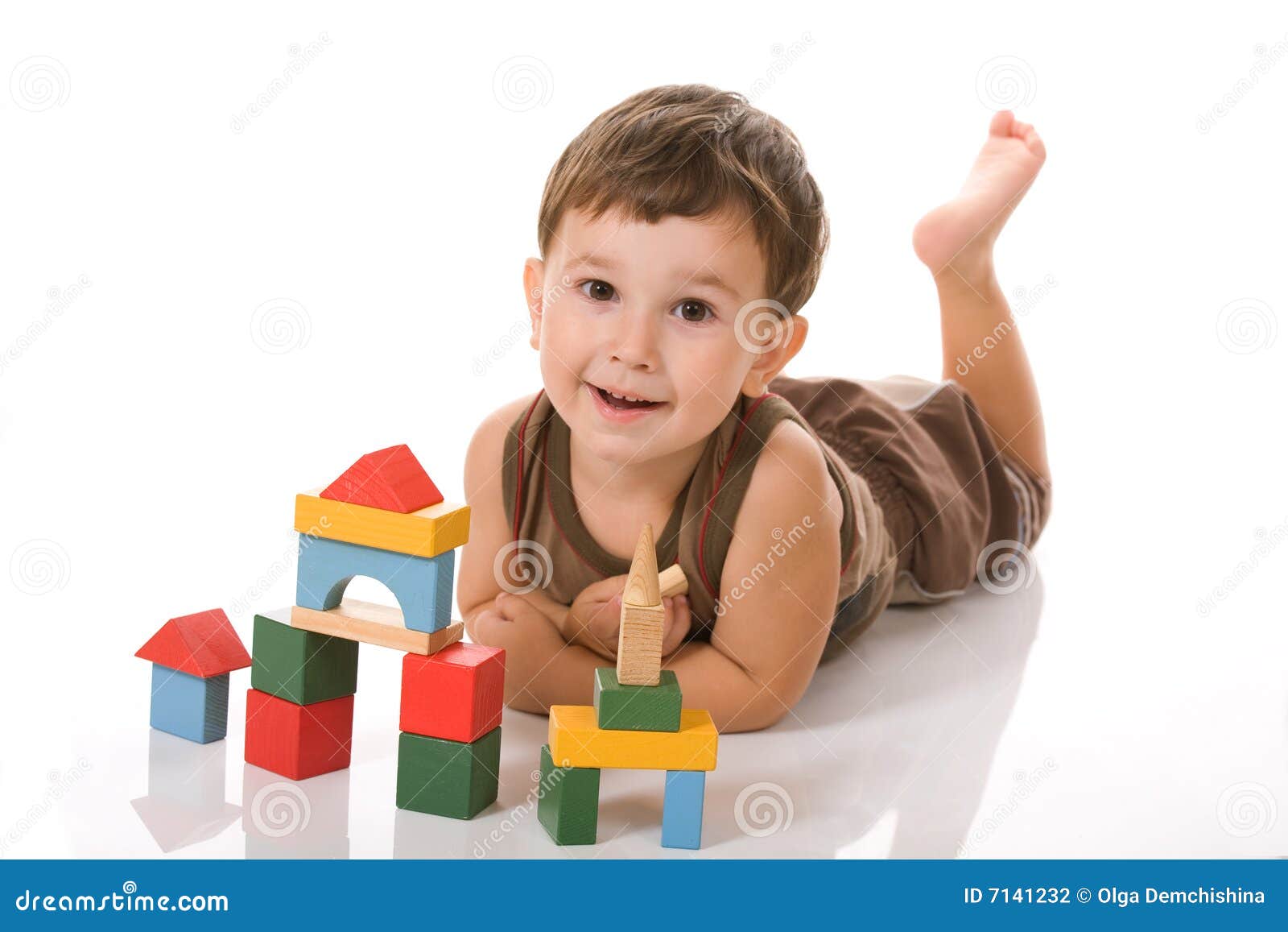 Boy and blocks stock photo. Image of build, child, wooden - 7141232