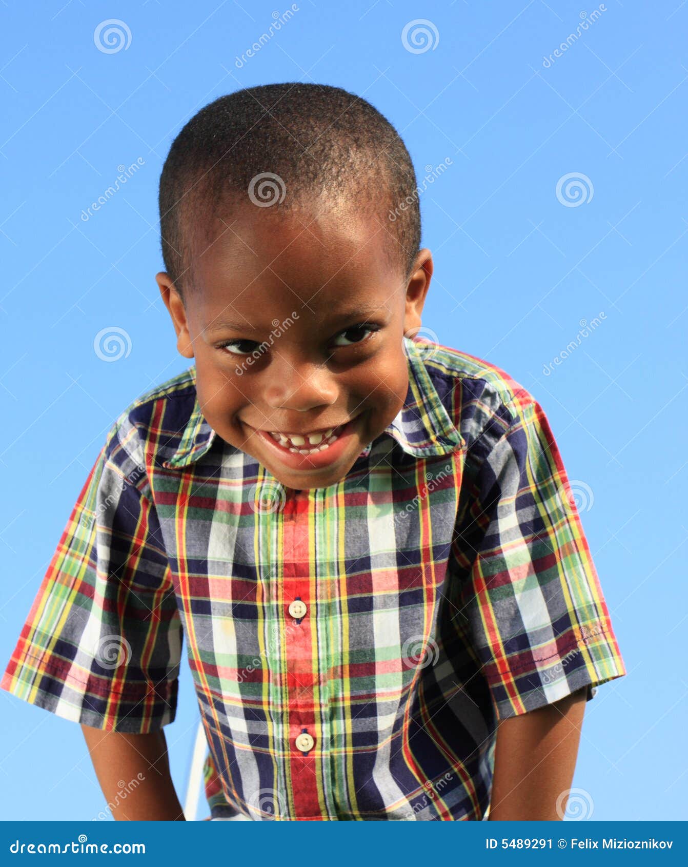 Boy On Blue Background Picture. Image: 5489291