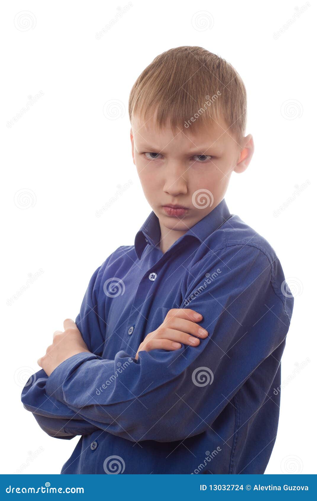 Boy in the Blue Shirt is a Hurt Look Stock Photo - Image of caucasian ...