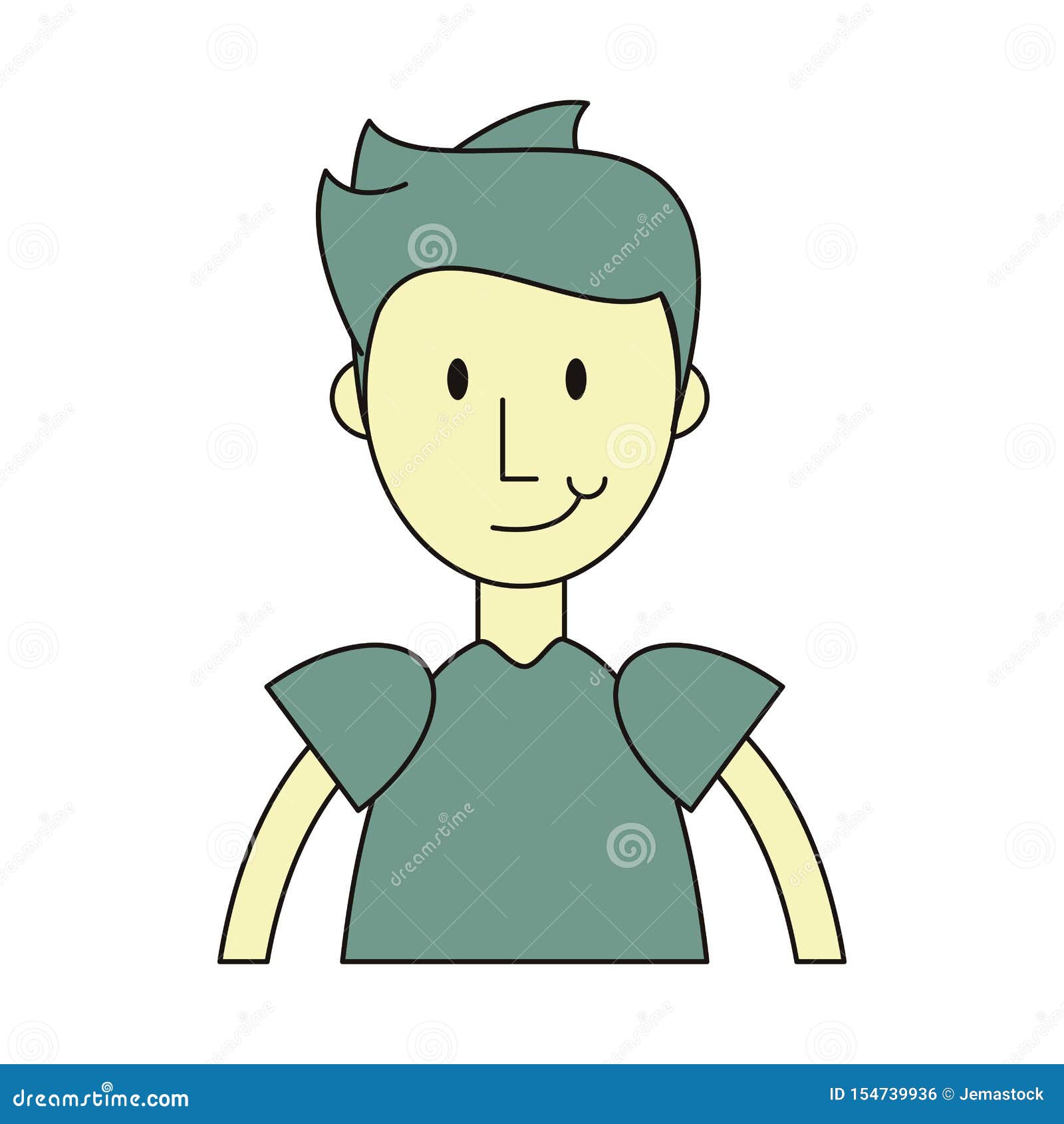 Boy with Blue Shirt Isolated Stock Vector - Illustration of face, icon ...