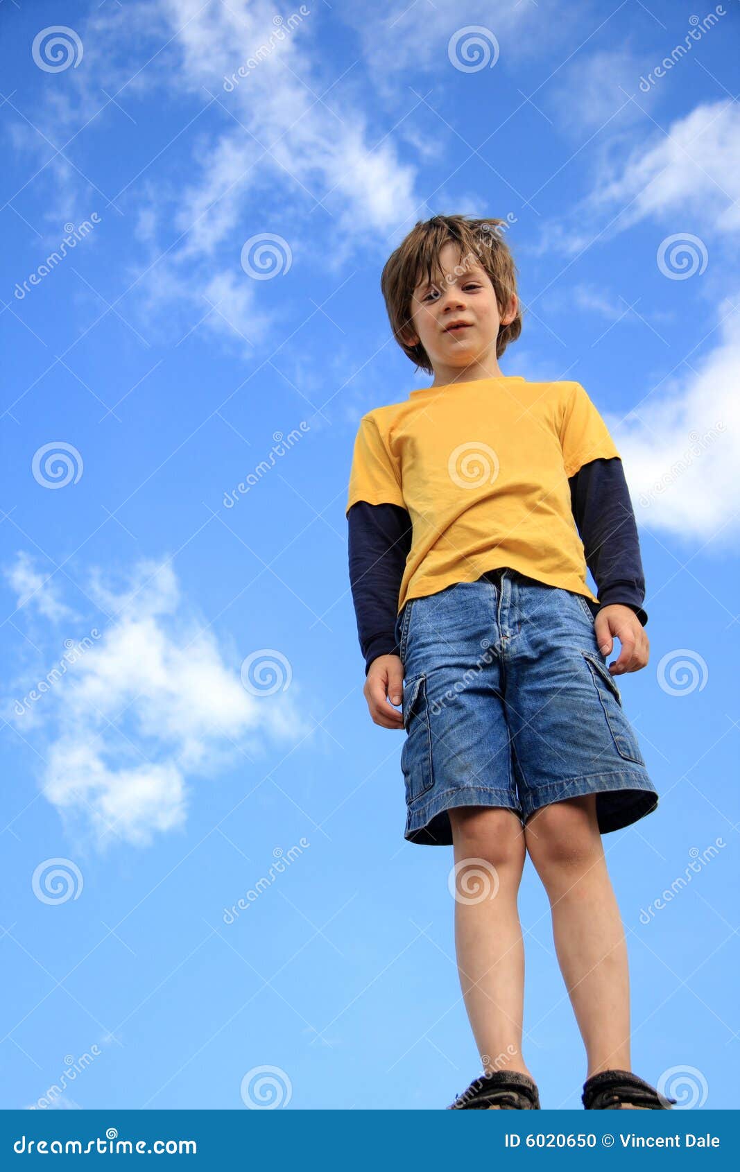 Boy and Blue Sky stock photo. Image of alone, childhood - 6020650