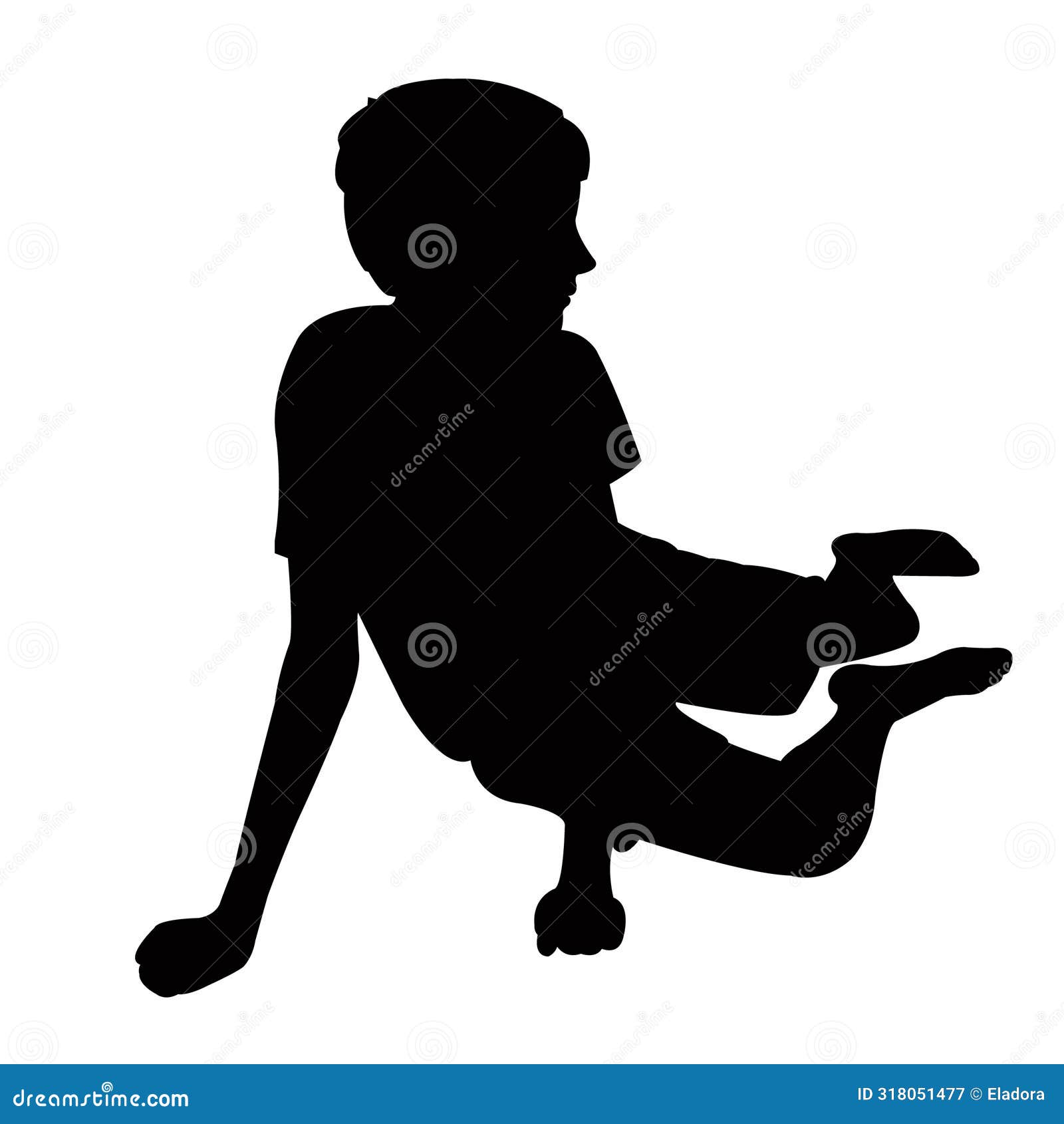 A Boy Sitting Body Silhouette Vector Stock Vector - Illustration of ...