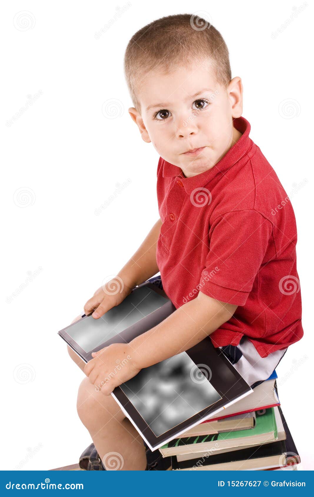 Boy and book stock image. Image of information, clever - 15267627