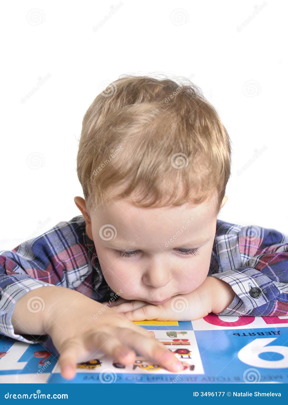 Boy with book stock image. Image of colorful, male, numbers - 3496177