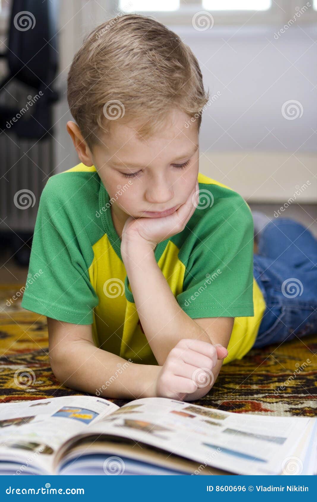 Boy and book stock photo. Image of childhood, happiness - 8600696