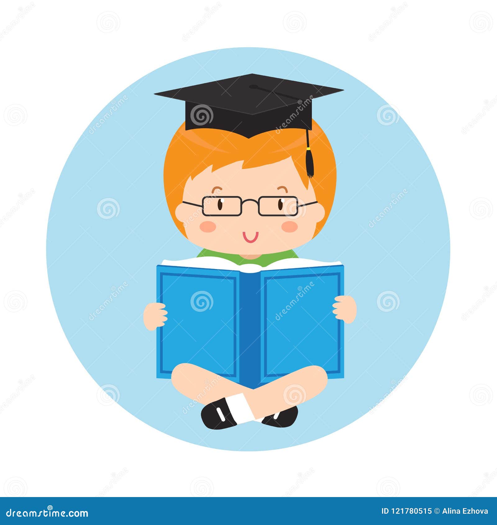 A Boy with a Book in His Hands Stock Vector - Illustration of young ...
