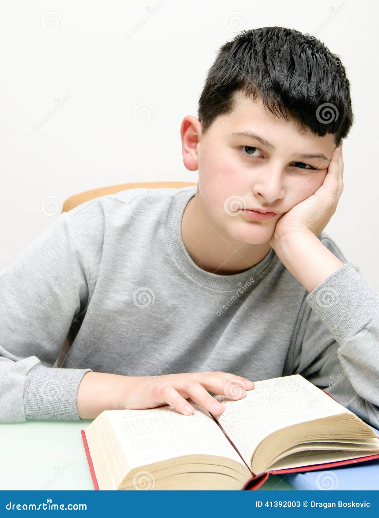 Boy with a book stock image. Image of education, school - 41392003