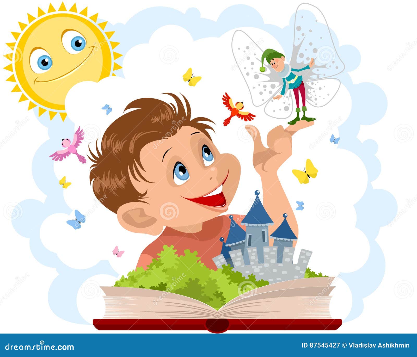 Boy with book stock vector. Illustration of world, education - 87545427