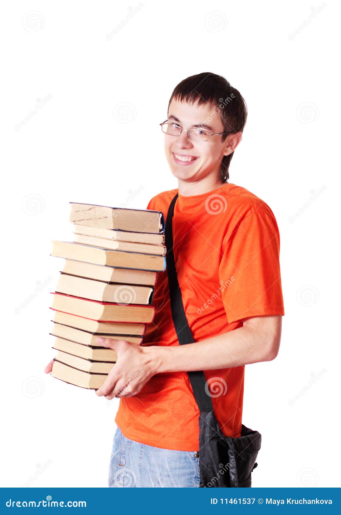 Boy with books stock image. Image of life, isolated, hand - 11461537