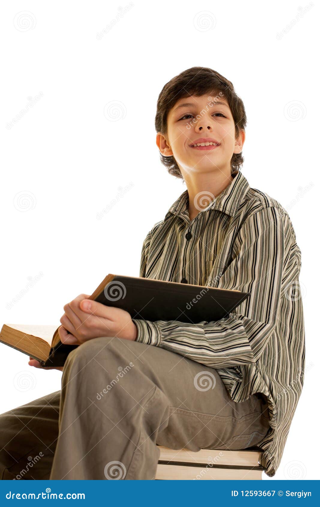 Boy with books stock image. Image of single, think, casual - 12593667