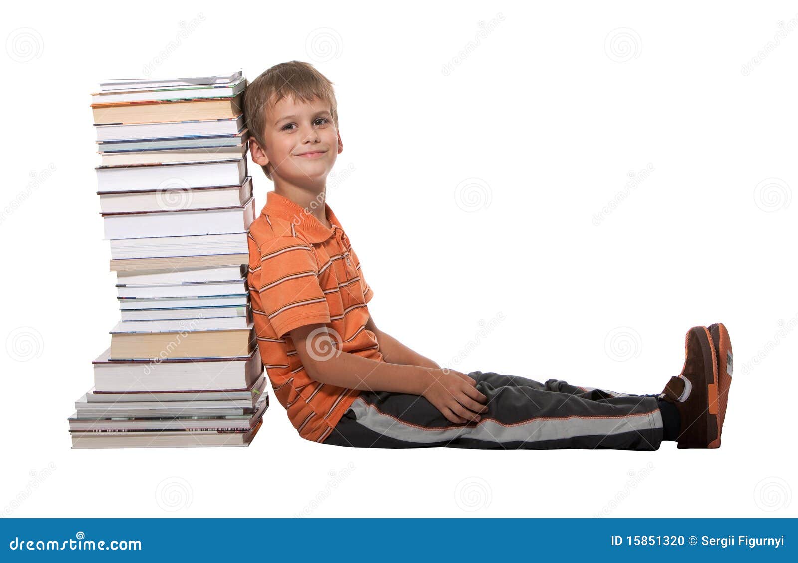 Boy and books stock photo. Image of student, school, childhood - 15851320