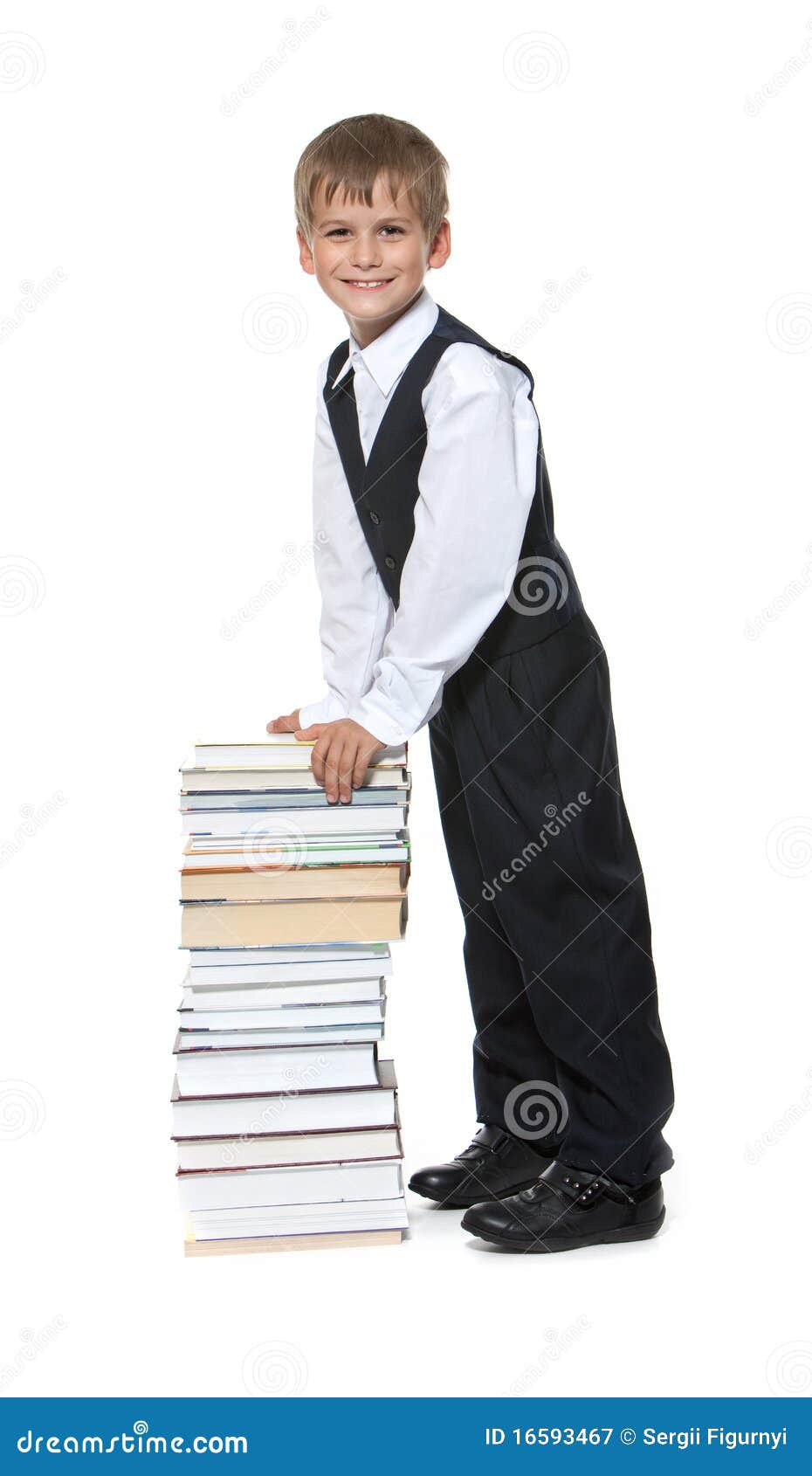 Boy and books stock image. Image of smiling, little, childhood - 16593467