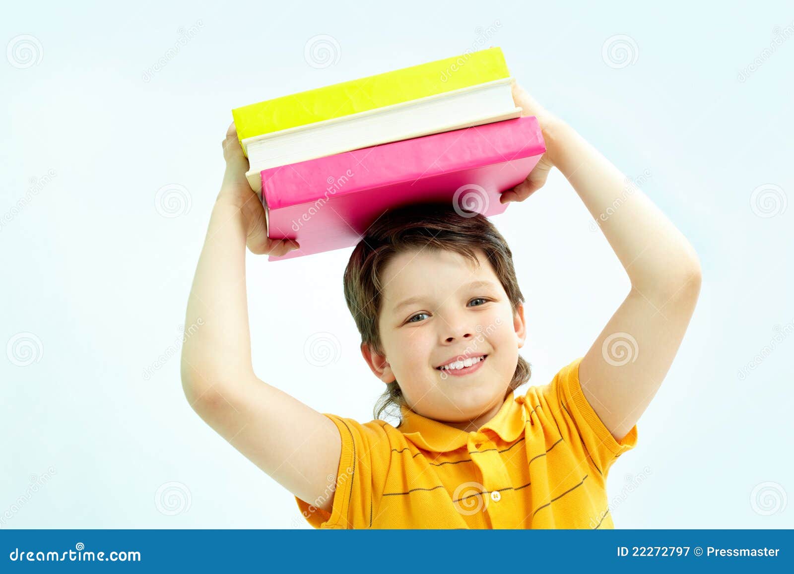 Boy with books stock image. Image of happy, glance, book - 22272797
